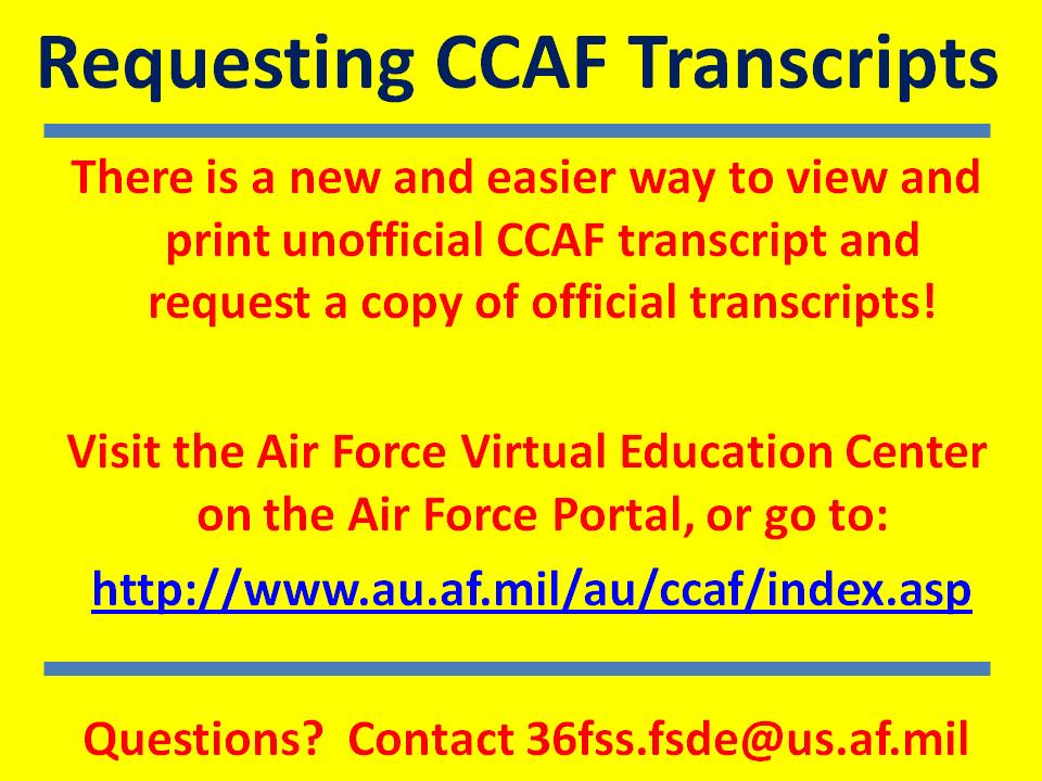 CCAF Transcript announcment