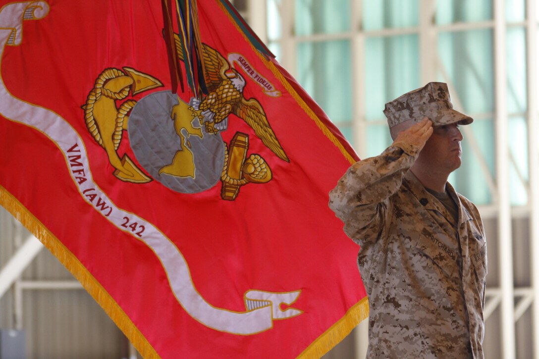 Sgt. Maj. Pritchard leaves VMFA(AW)-242 legacy in new hands