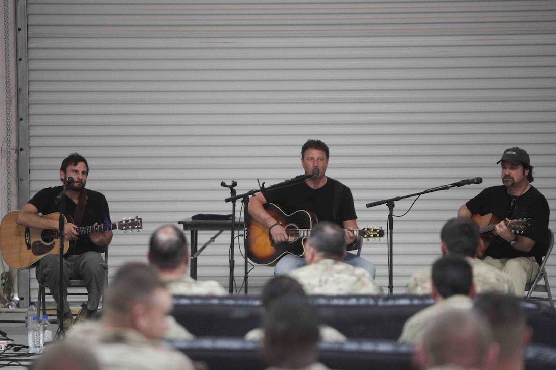 The Frontmen entertain at Camp Dwyer