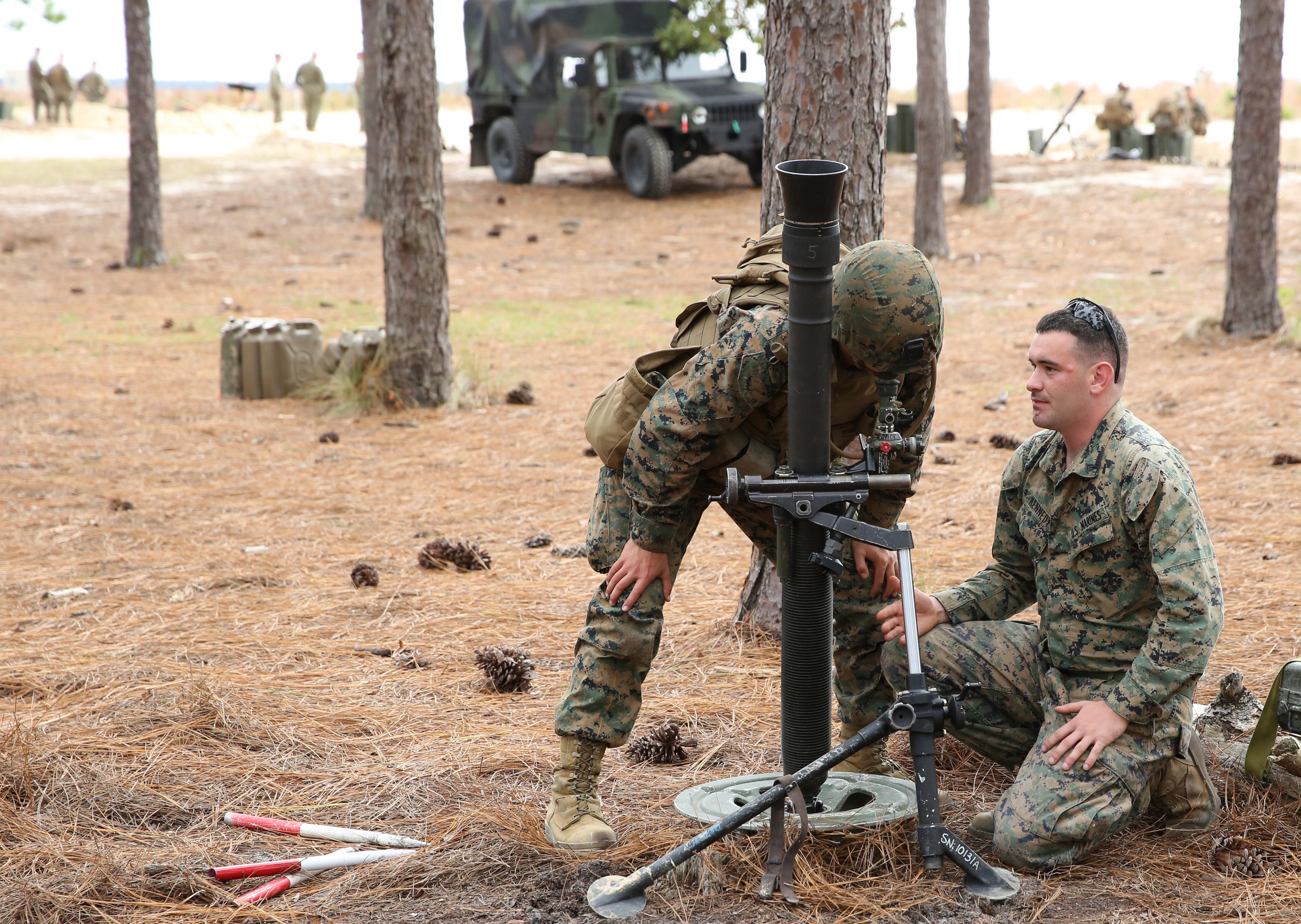 New Marines get chance to fire mortars