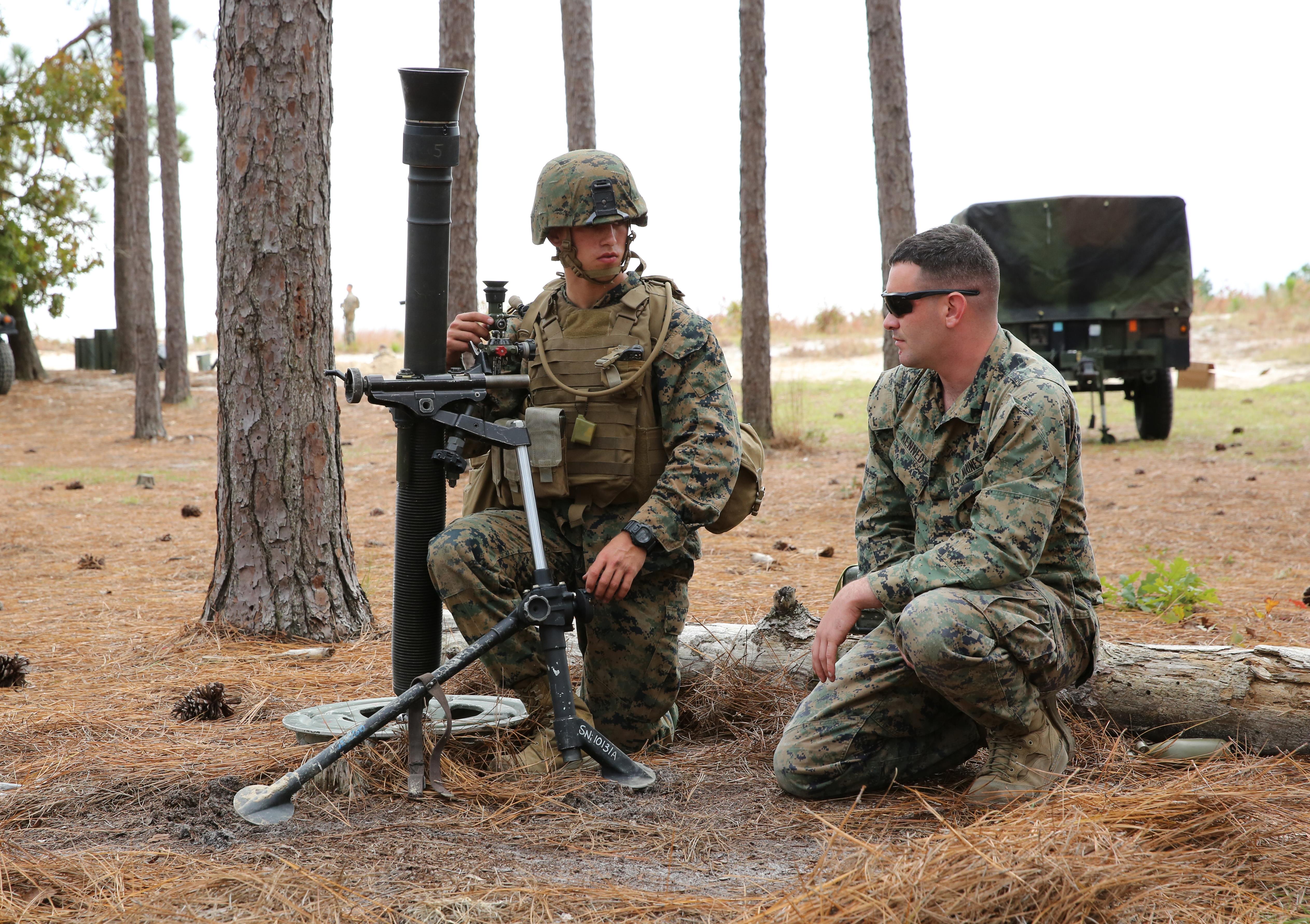 New Marines get chance to fire mortars