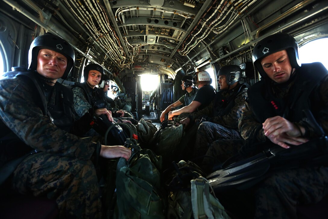 Marines helocast in Coronado