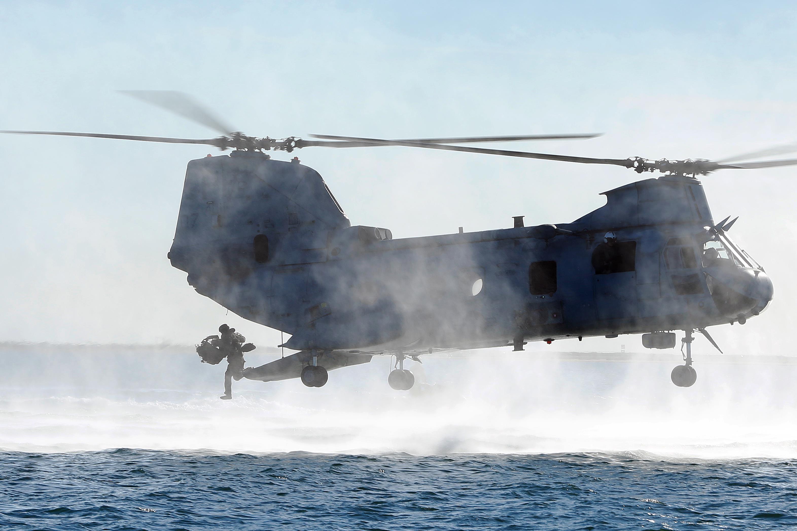 Marines helocast in Coronado