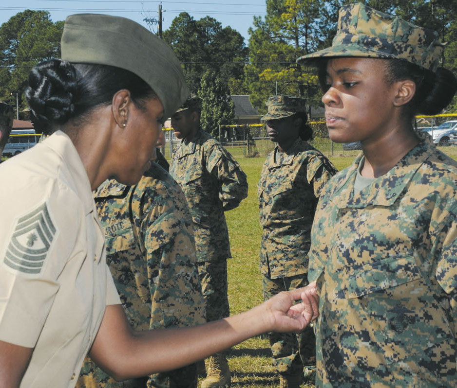 Marines conduct JROTC inspections