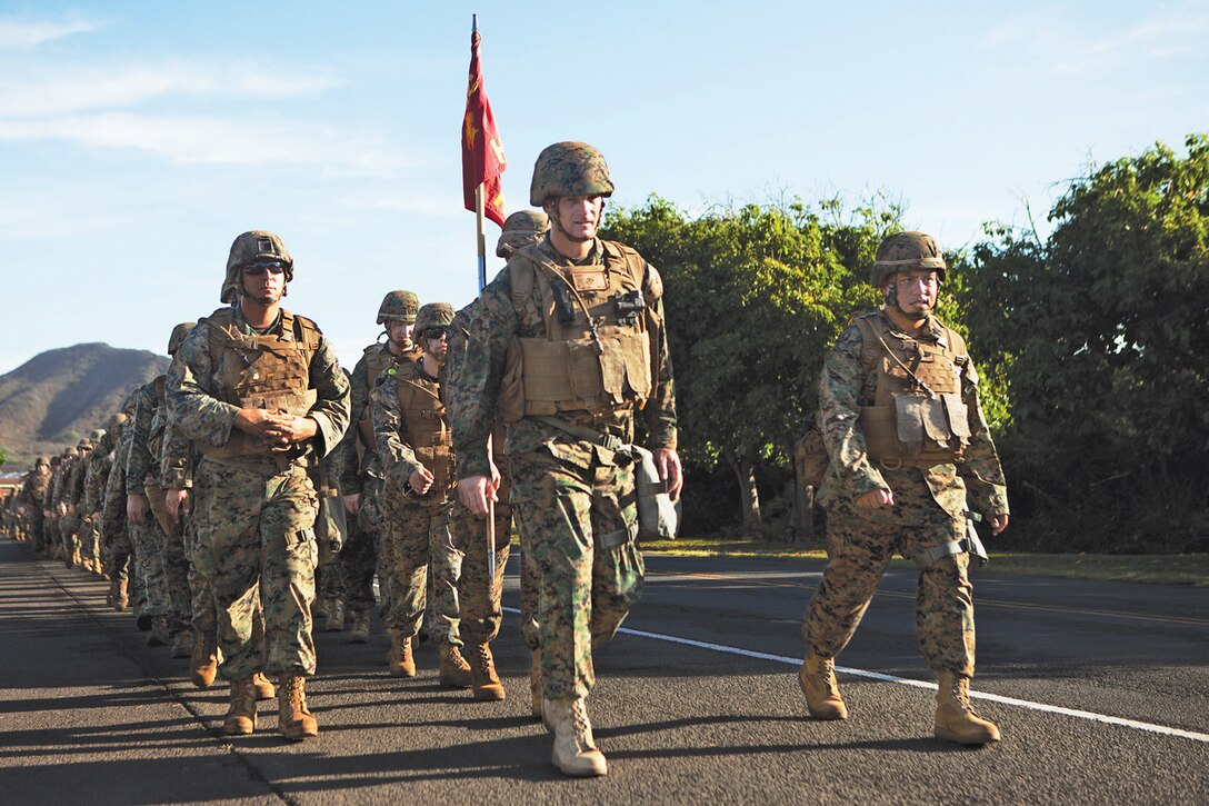 3rd Marine Regiment hikes for 238th birthday