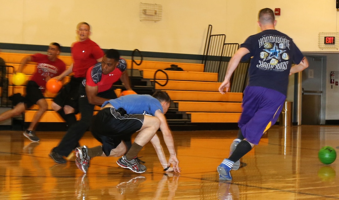 HQSPTBn personnel compete in dodgeball tournament