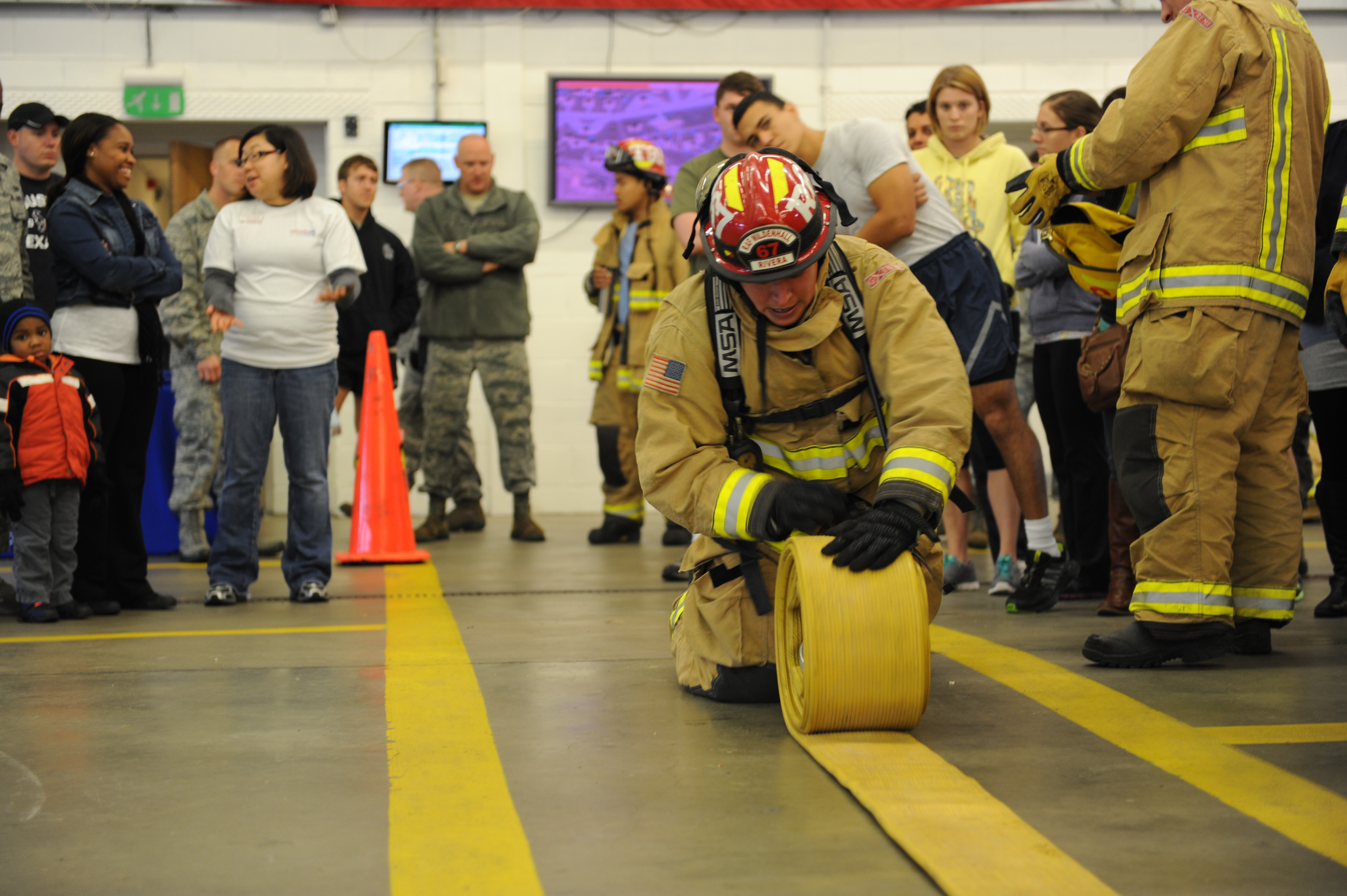 Team Mildenhall members compete in fire muster