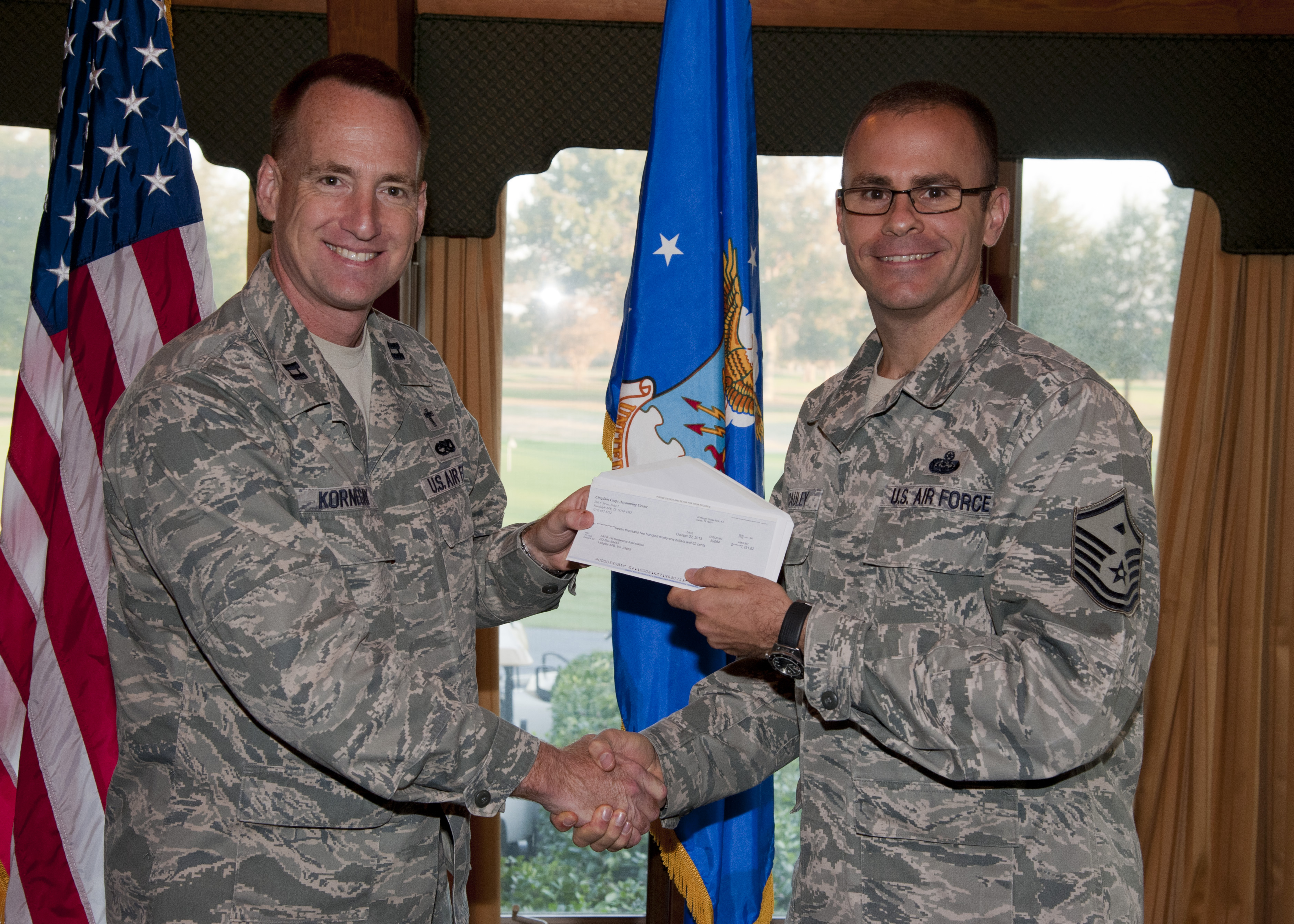 Langley Chapel donates to first sergeant's 'Operation Warmheart' campaign