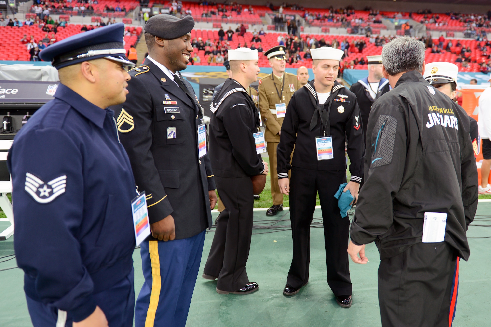 Joint Service Honor Guard performs at London NFL game > 501st Combat ...