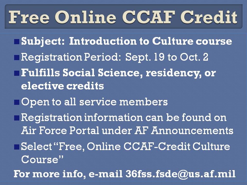 Free CCAF Credit