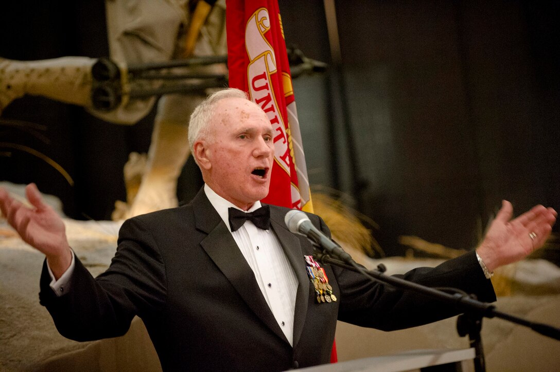 Retired Air Force Lt. Col. Stephen Schuneman sings "God Bless America ...