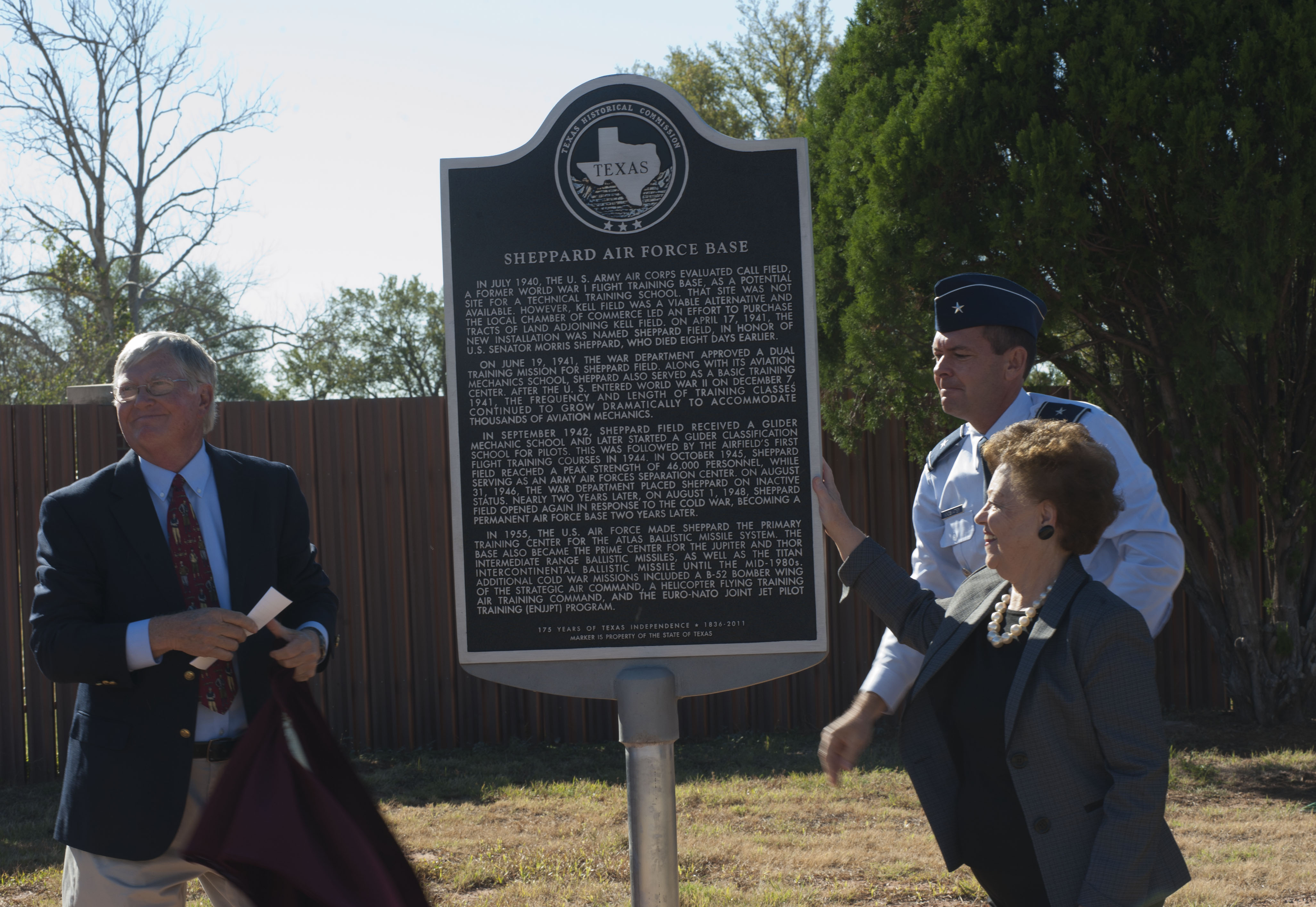 Sheppard marks historical site > Sheppard Air Force Base > Article Display
