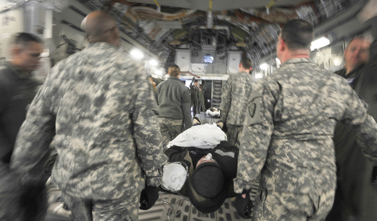 Medical group sharpens patient evacuation skills during exercise > Air ...