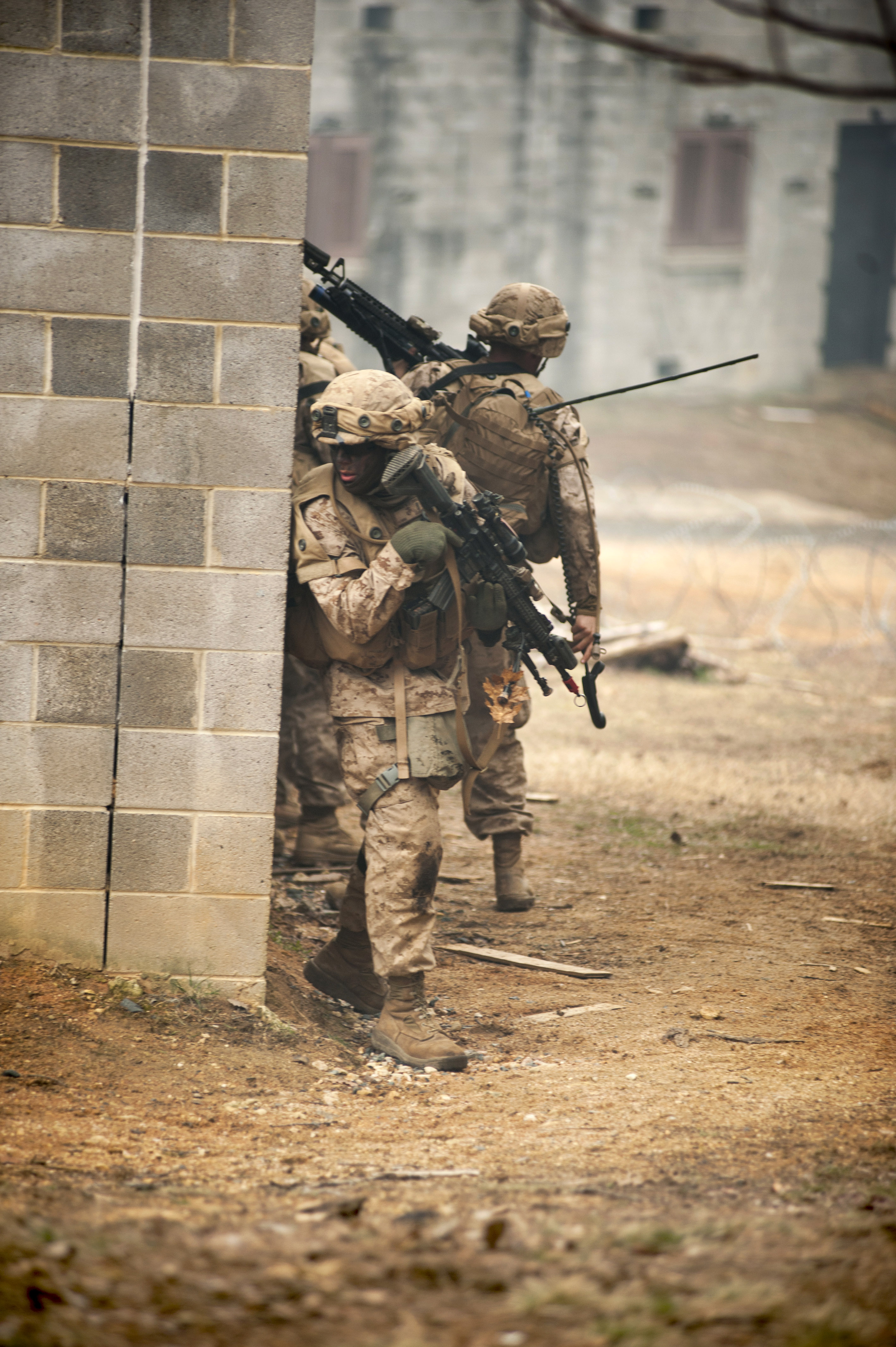 U.S. Marine Corps officers conduct urban operations training at The ...