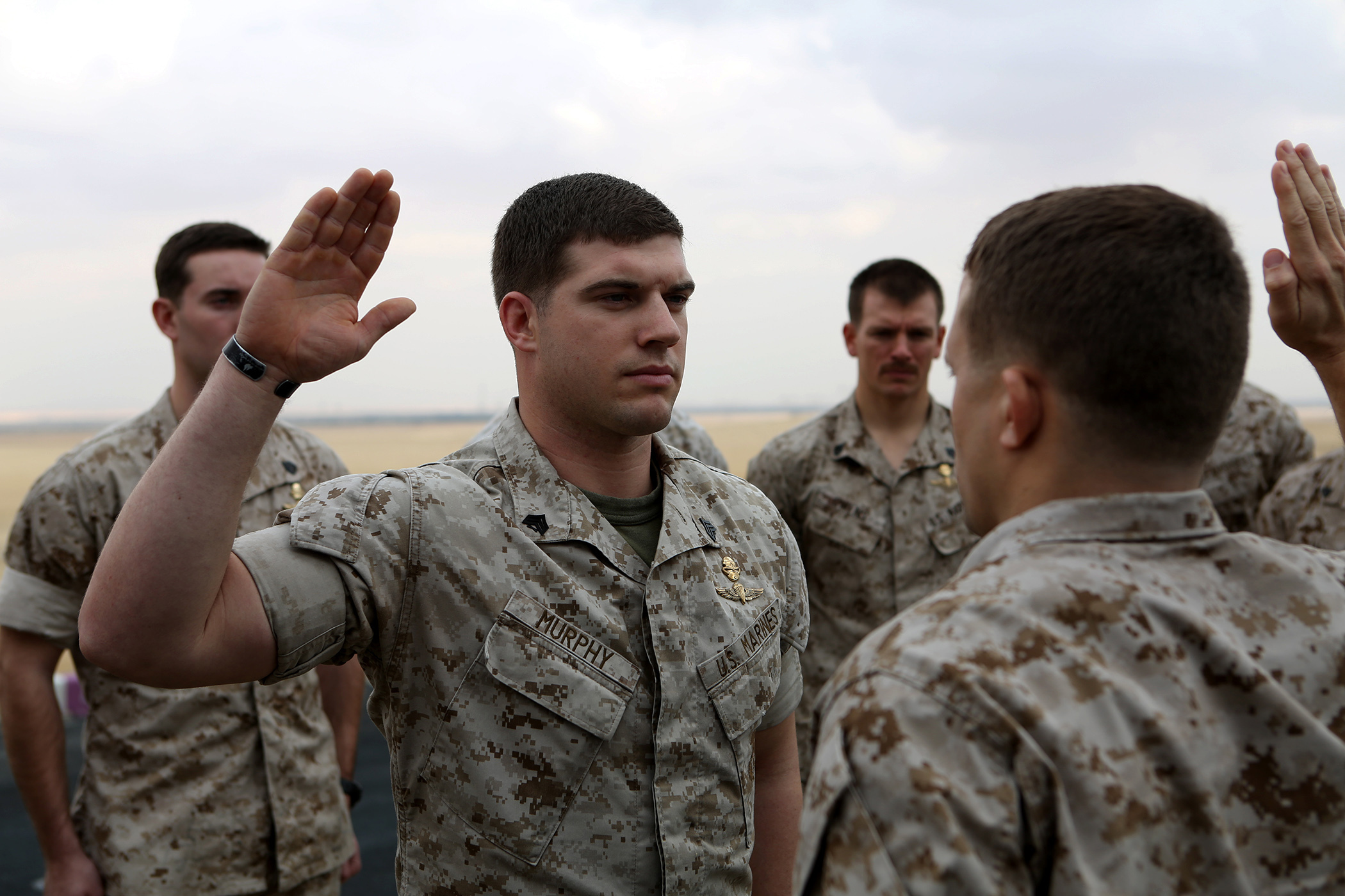 22nd MEU Marine re-enlists at sea