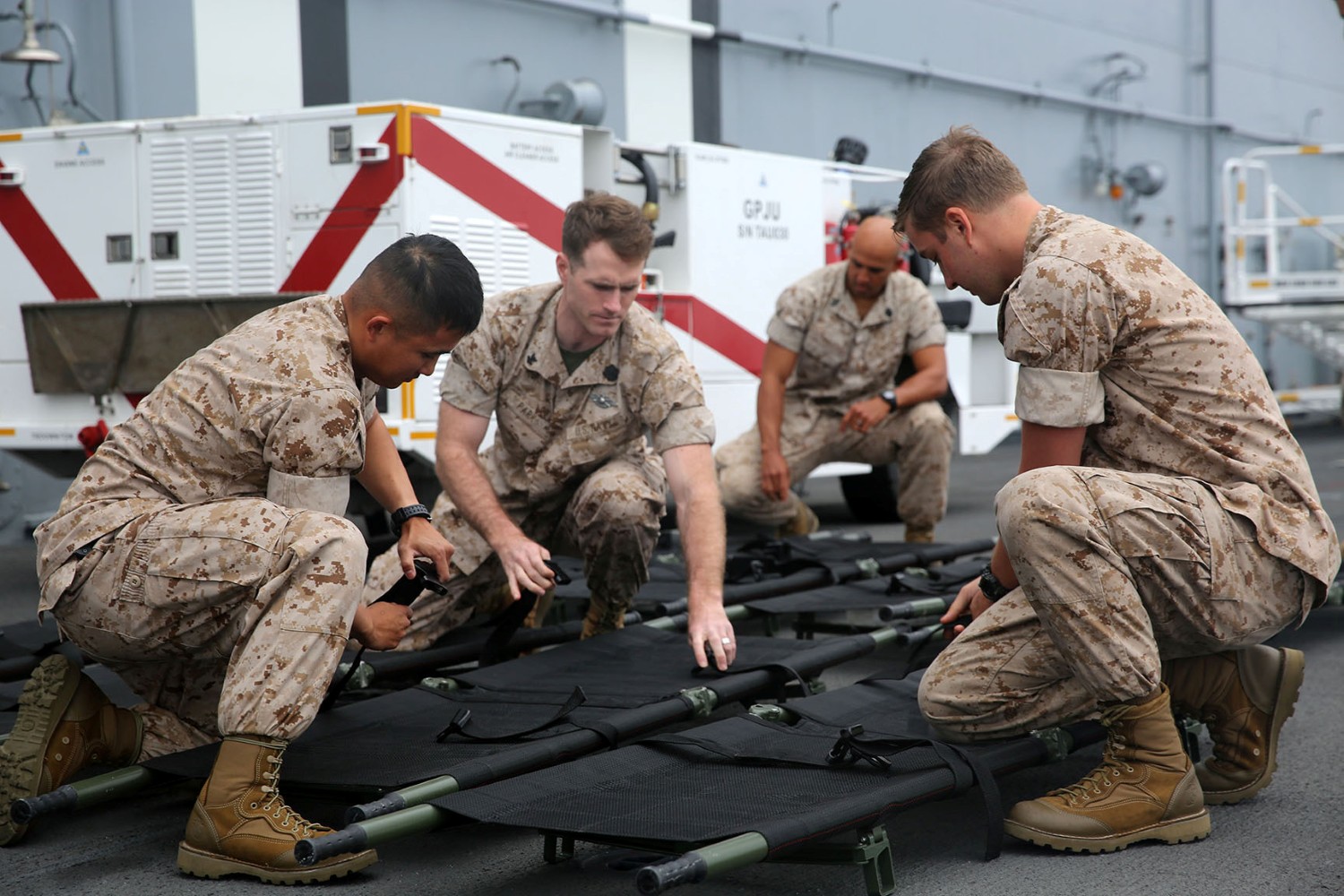 Marines and sailors manage chaos during mass casualty drill