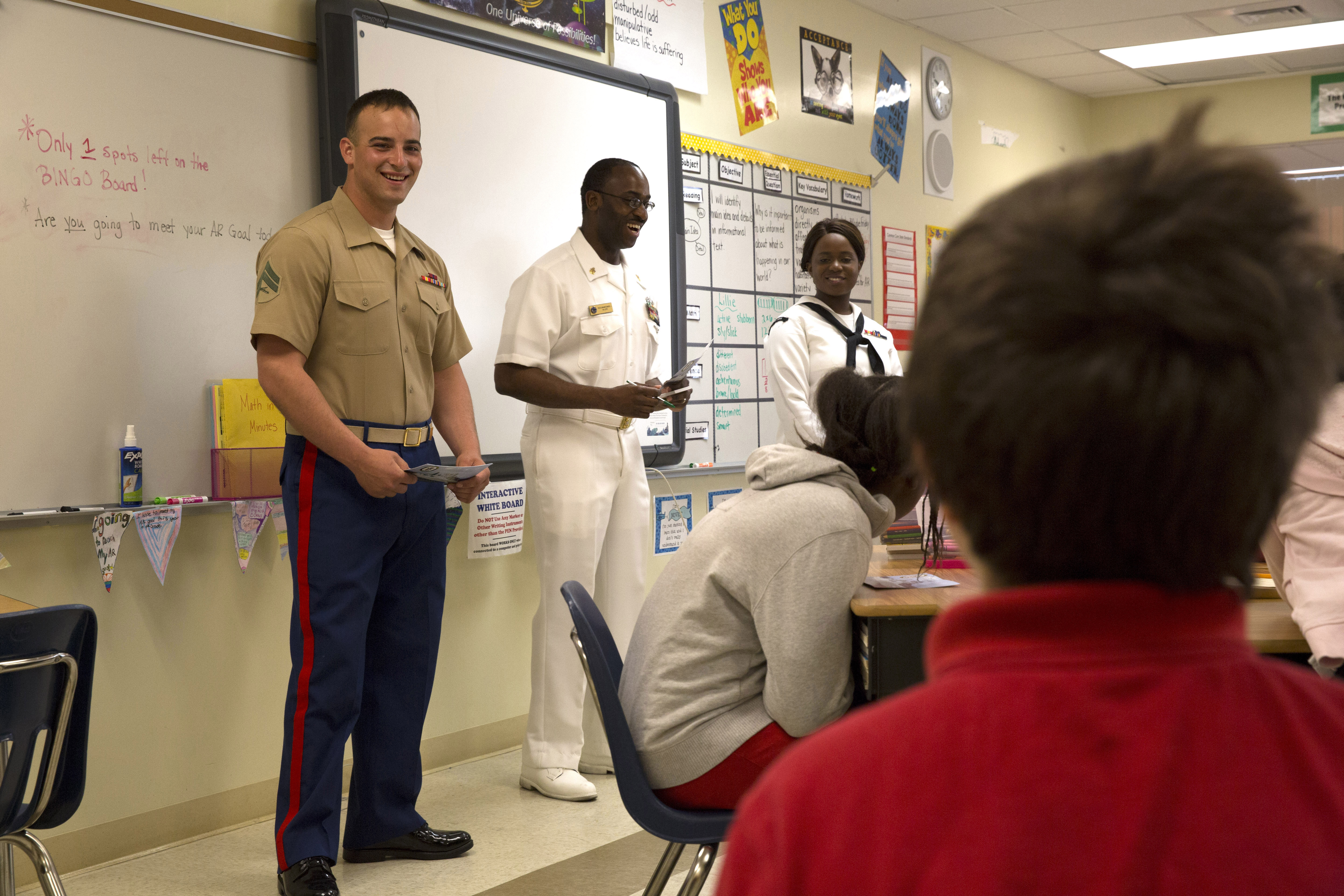 Marines, sailors share military adventures with Harbordale Elementary ...