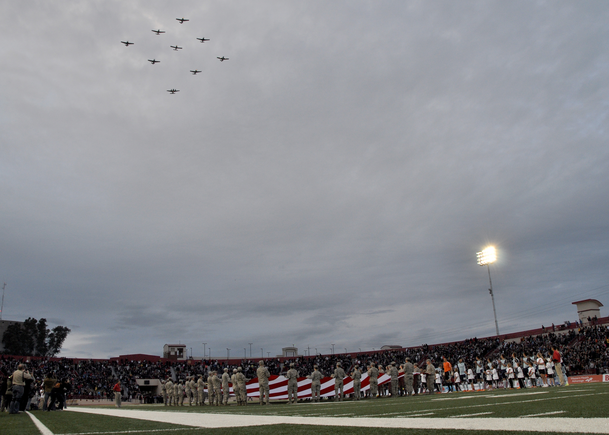 Beale and Travis Airmen honored at inaugural USL Pro Soccer game