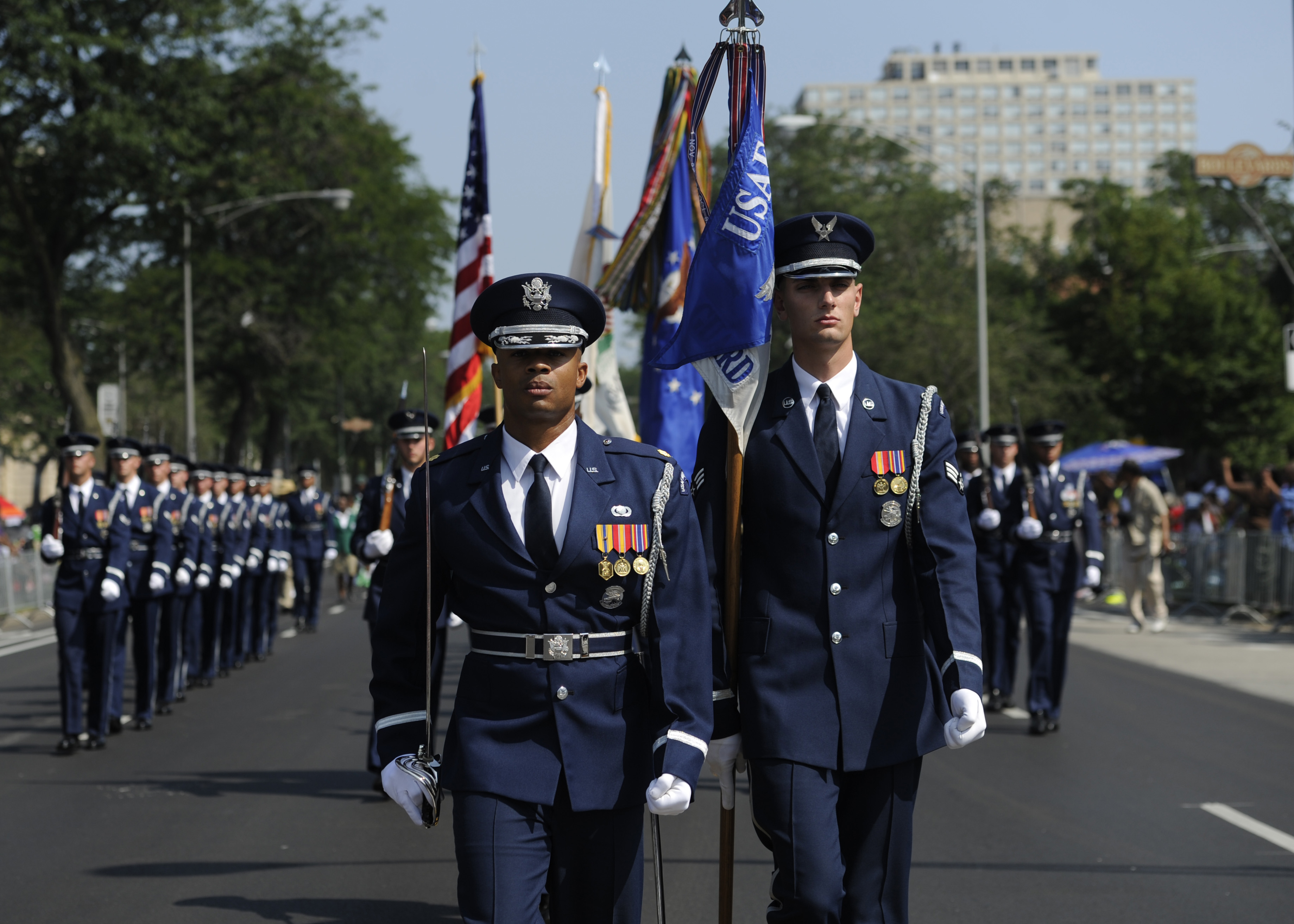 USAF Honor Guard march in Bud Billiken Parade > Air Force Honor Guard ...