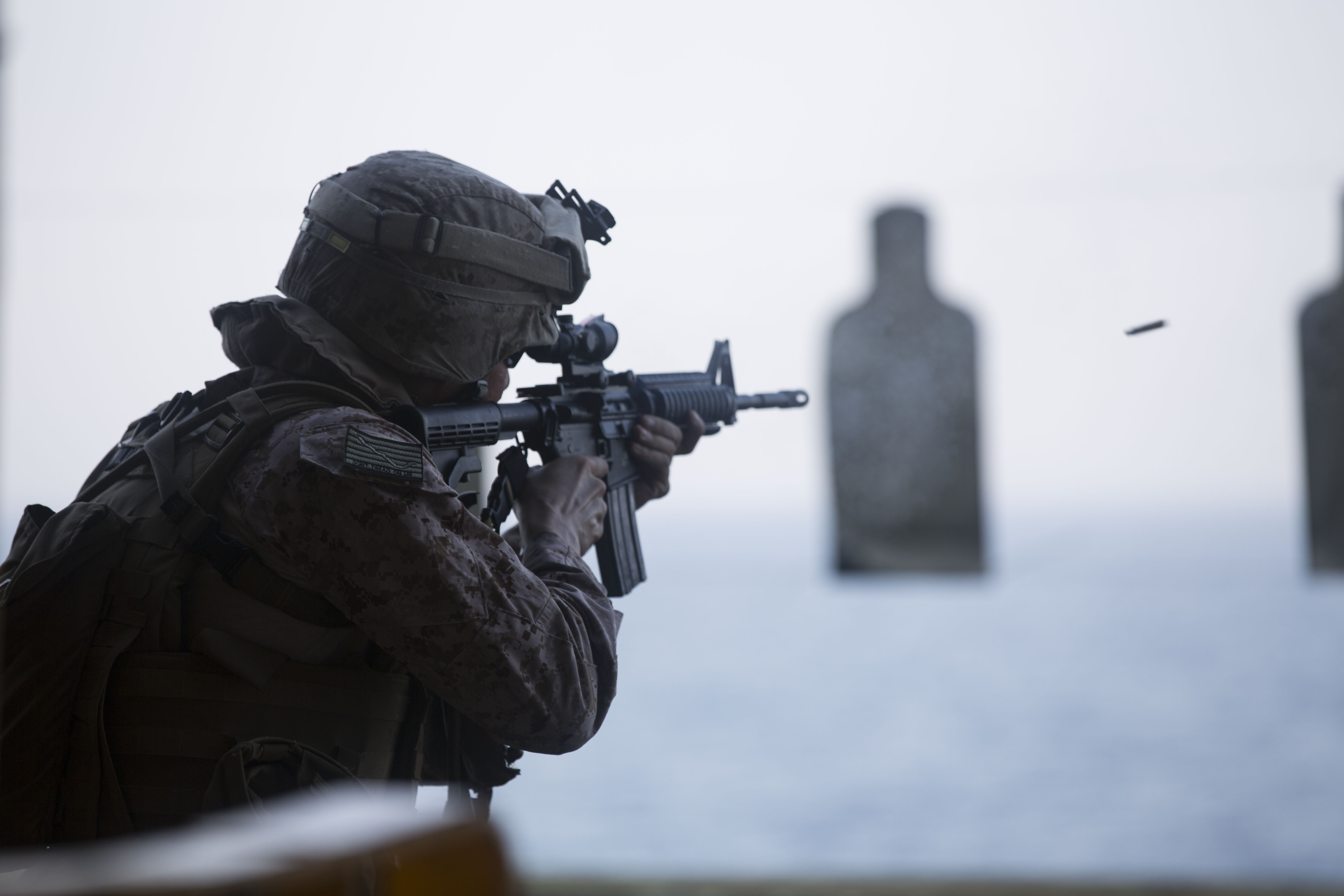 LAAD Marines conduct live-fire range aboard Bataan