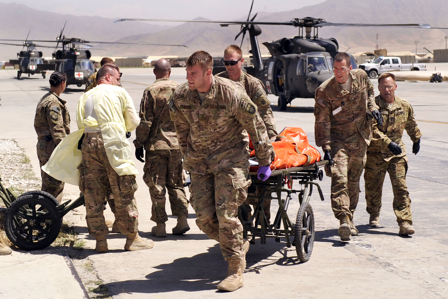 U.S. Air Force Senior Airman Bryant Wilson, left, U.S. Army Sgt. Ted ...