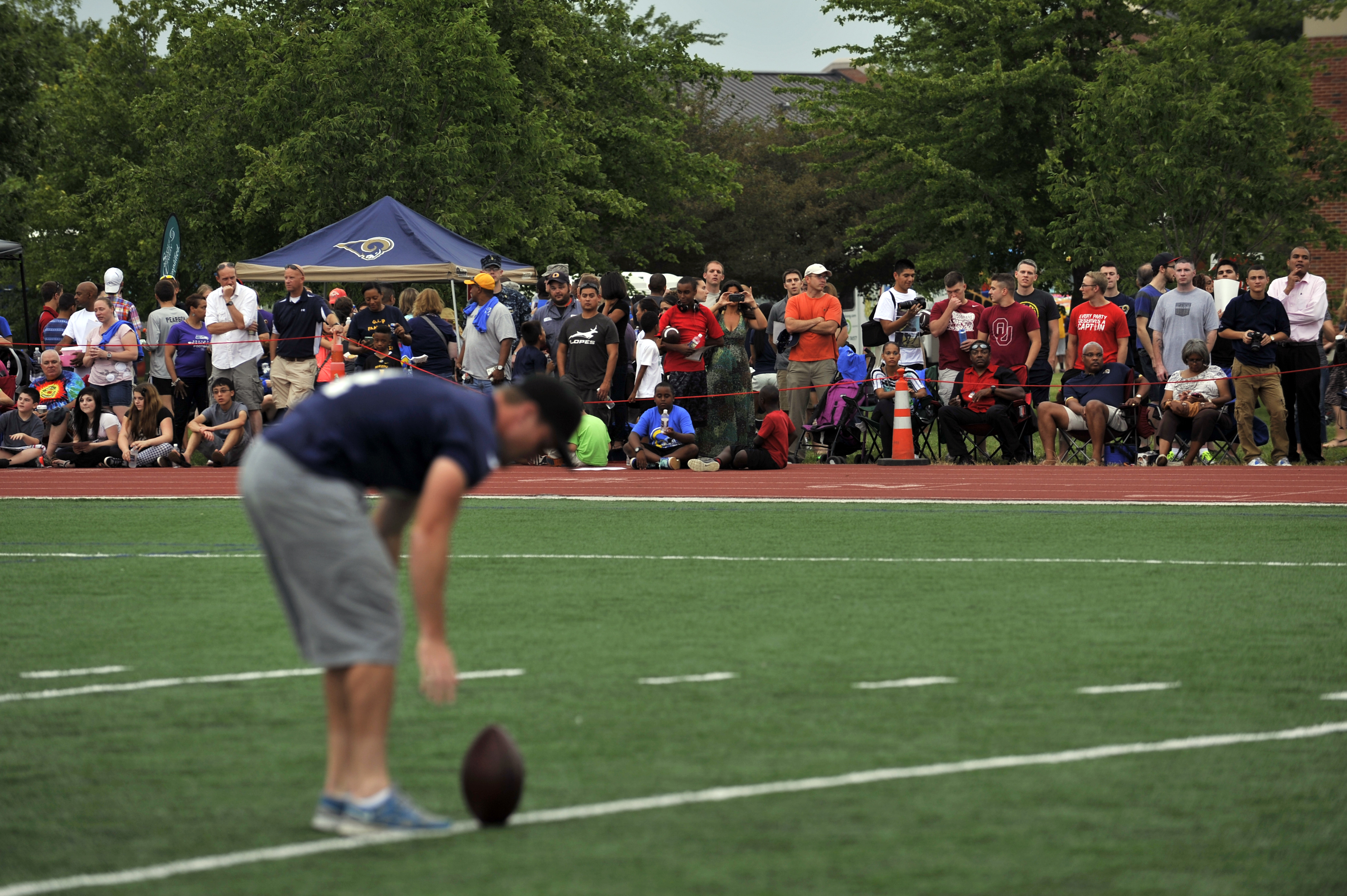Friendly competition - Rams players interact with Team Scott