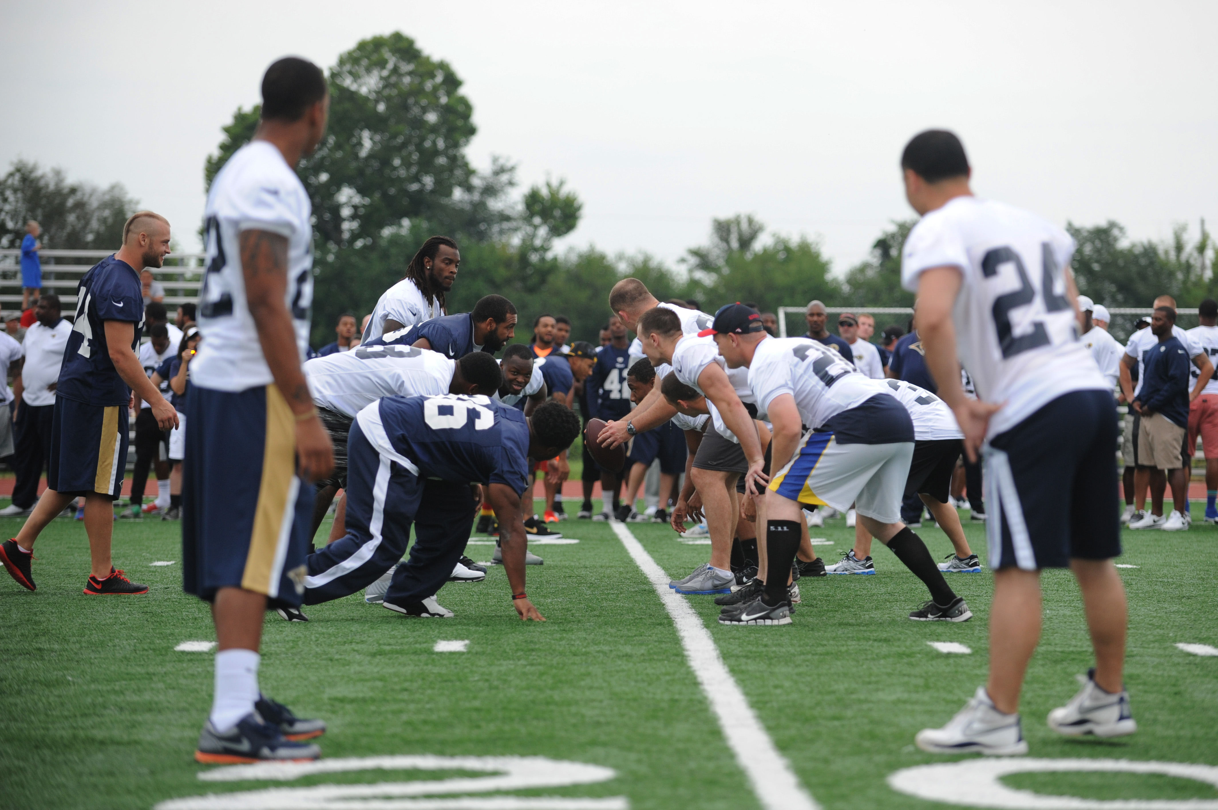 Friendly competition - Rams players interact with Team Scott