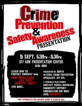 Crime Prevention presentation flyer