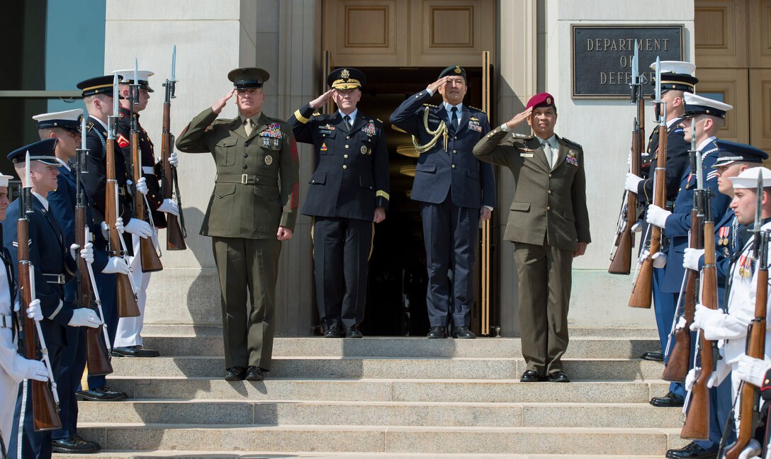 From left to right, U.S. Marine Corps Sgt. Maj., Bryan B. Battaglia ...