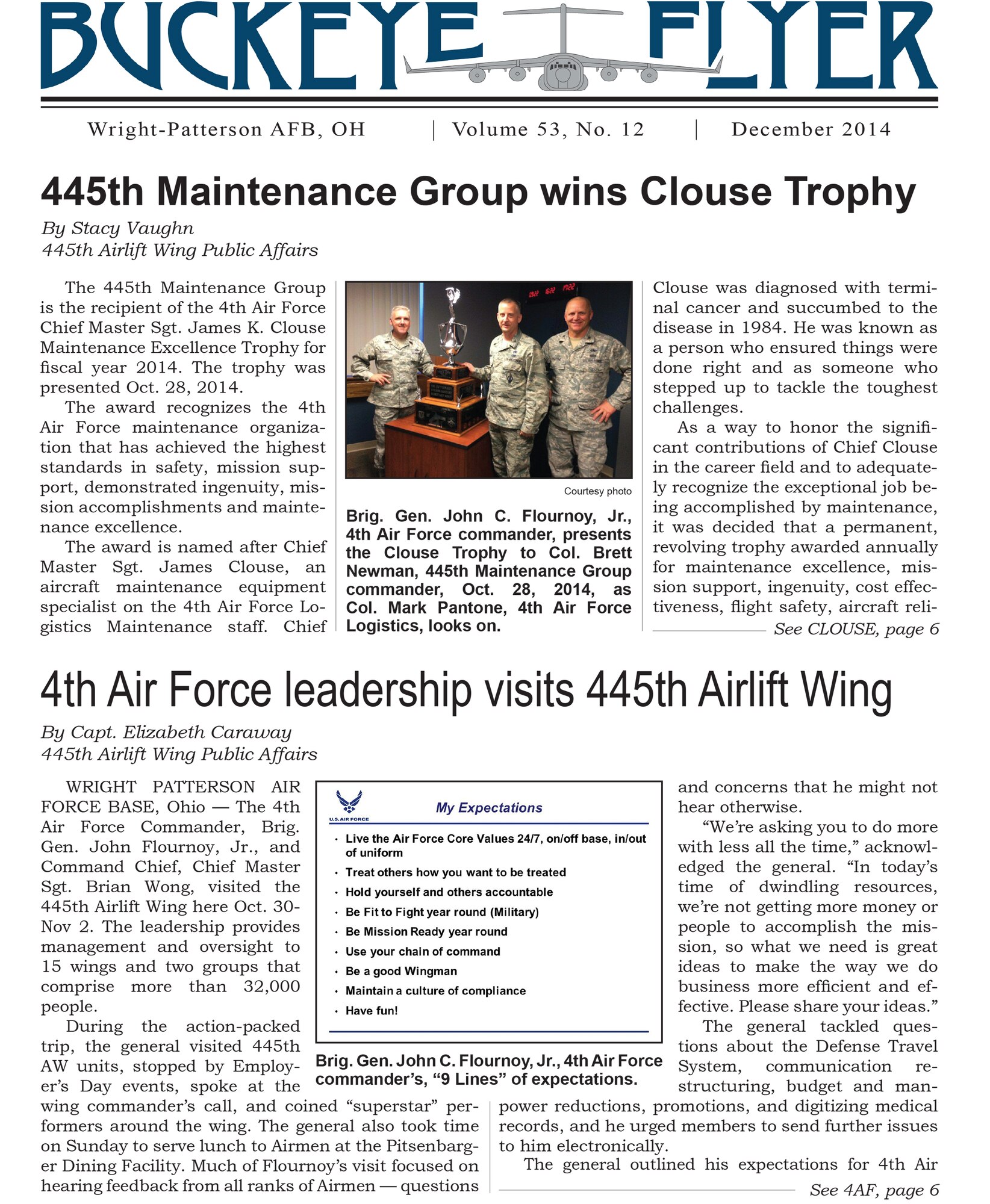 December Issue Of The Buckeye Flyer Now Available 445th Airlift Wing