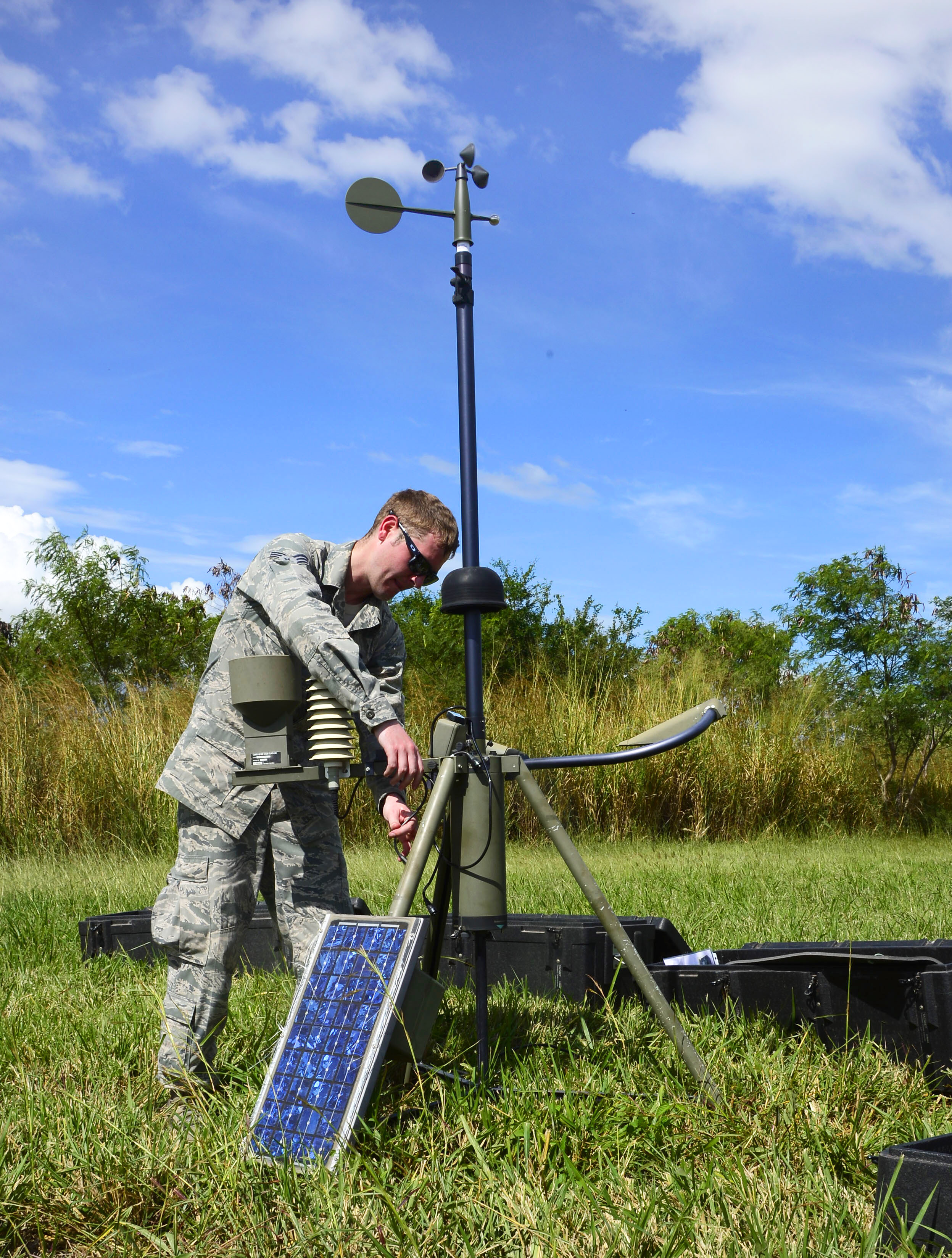 U.S. Air Force Senior Airman Jonathan Marsh sets up a Tactical ...
