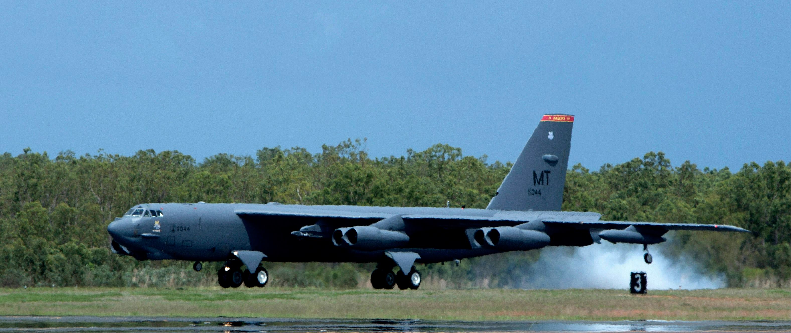 USAF B-52 lands at RAAF Darwin as part of PACAF rotational presence ...