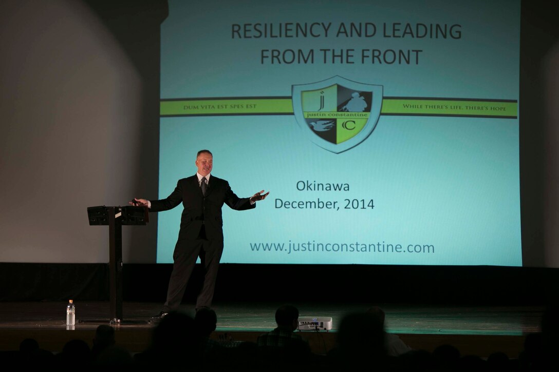 Combat veteran shares recovery success story with Okinawa Marines