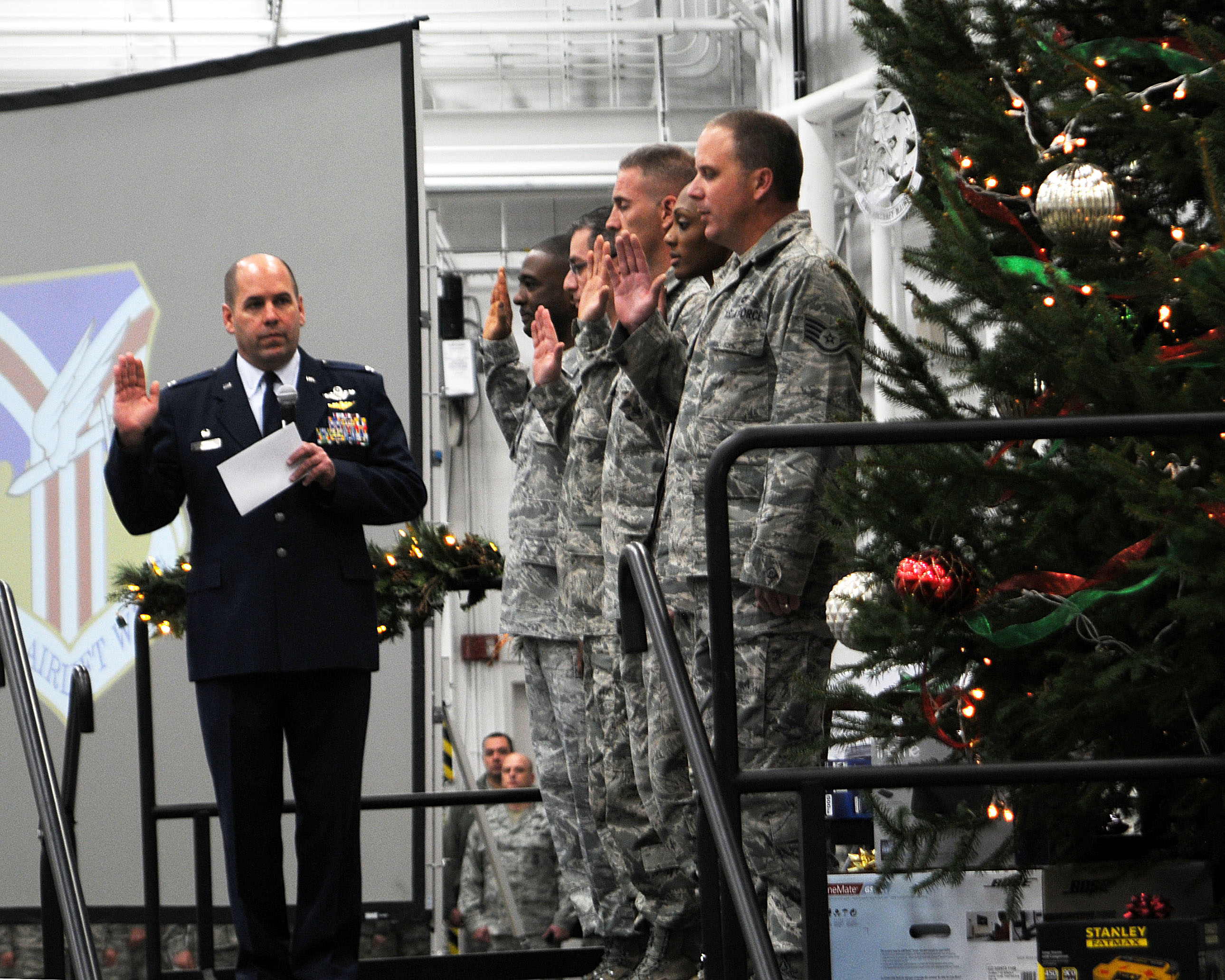 Airmen carry on holiday tradition with commander’s call and party ...