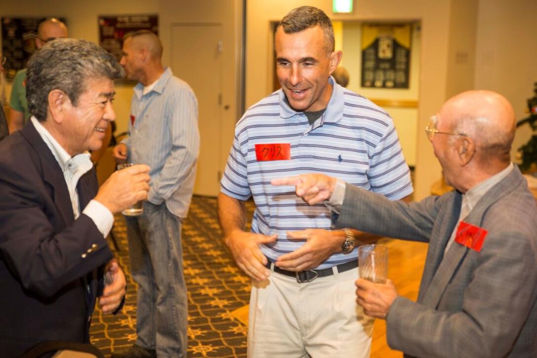 Camp Schwab unit leaders meet with Henoko, Nago community leaders