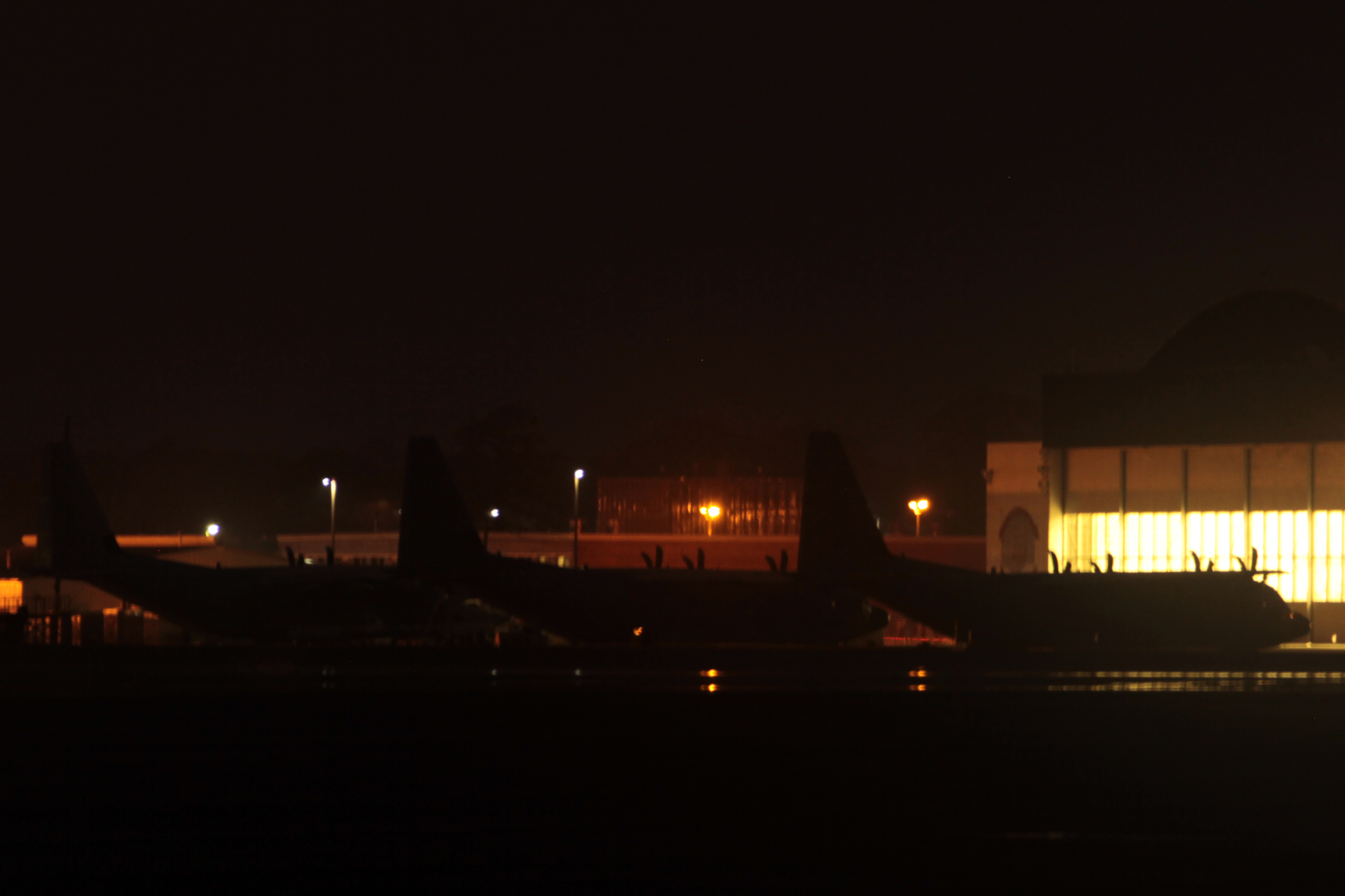 Cherry Point flightline at night