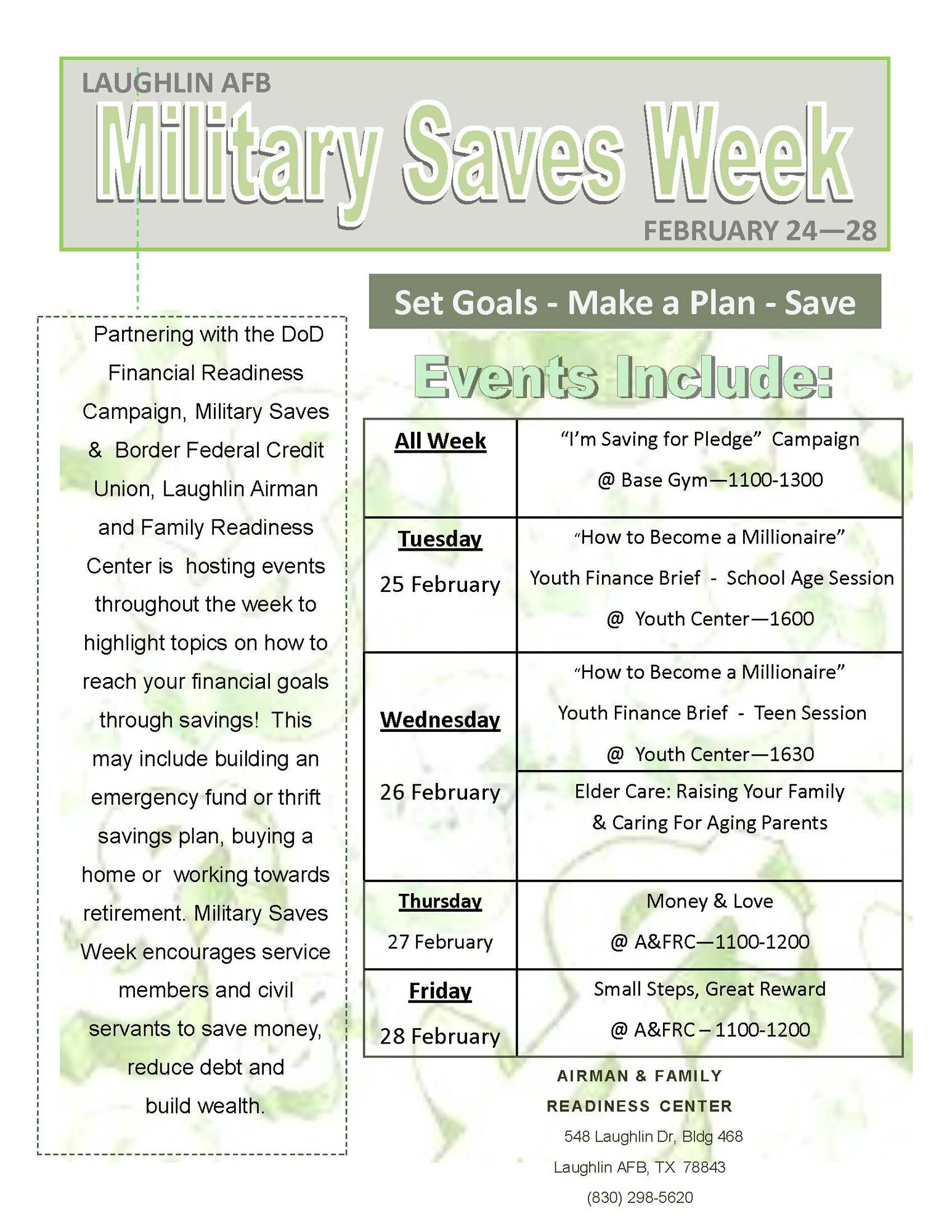 Military Saves Week set to kick off > Laughlin Air Force Base > Display