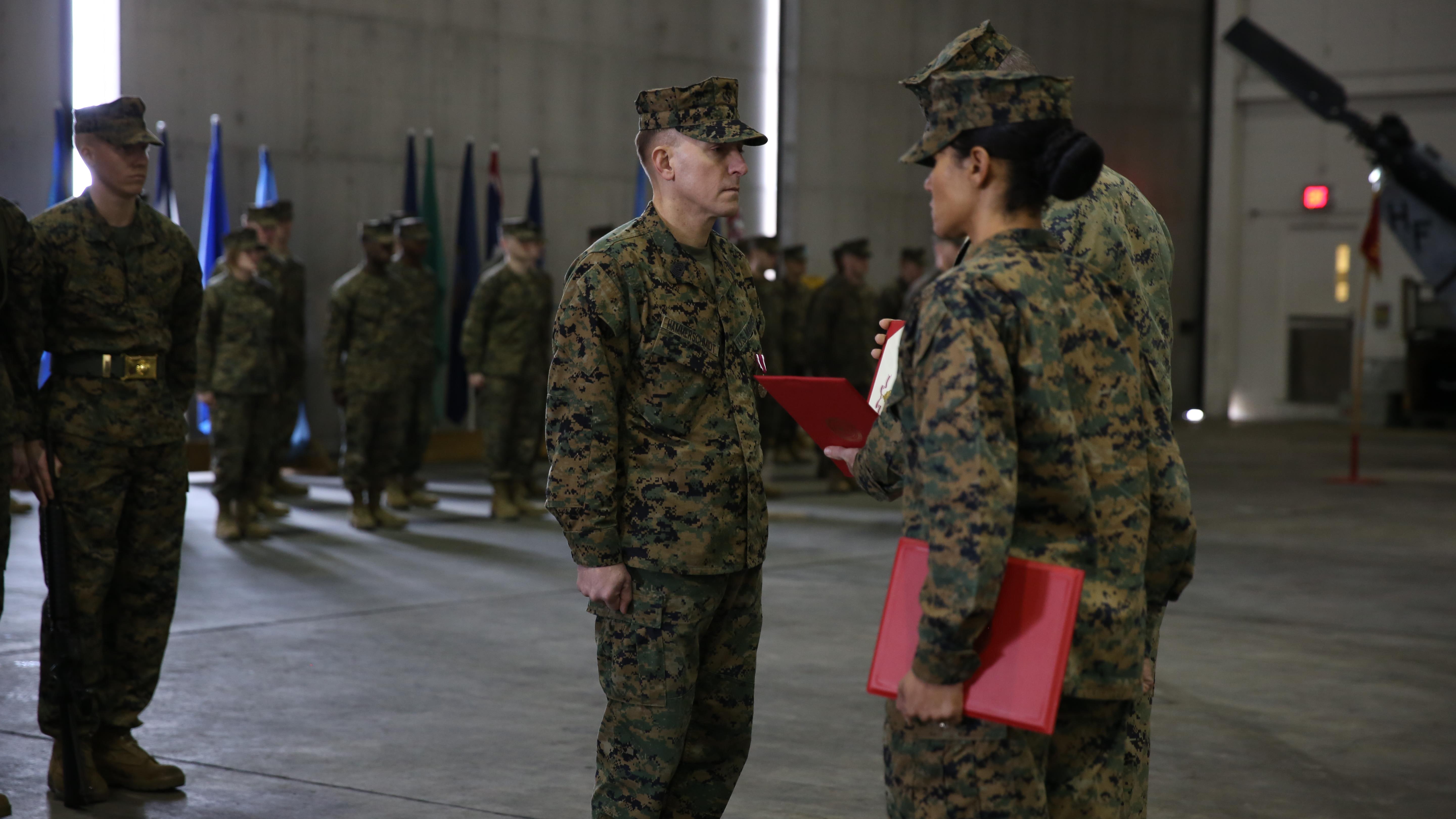 HMLA-269 bids one sergeant major goodbye, welcomes new