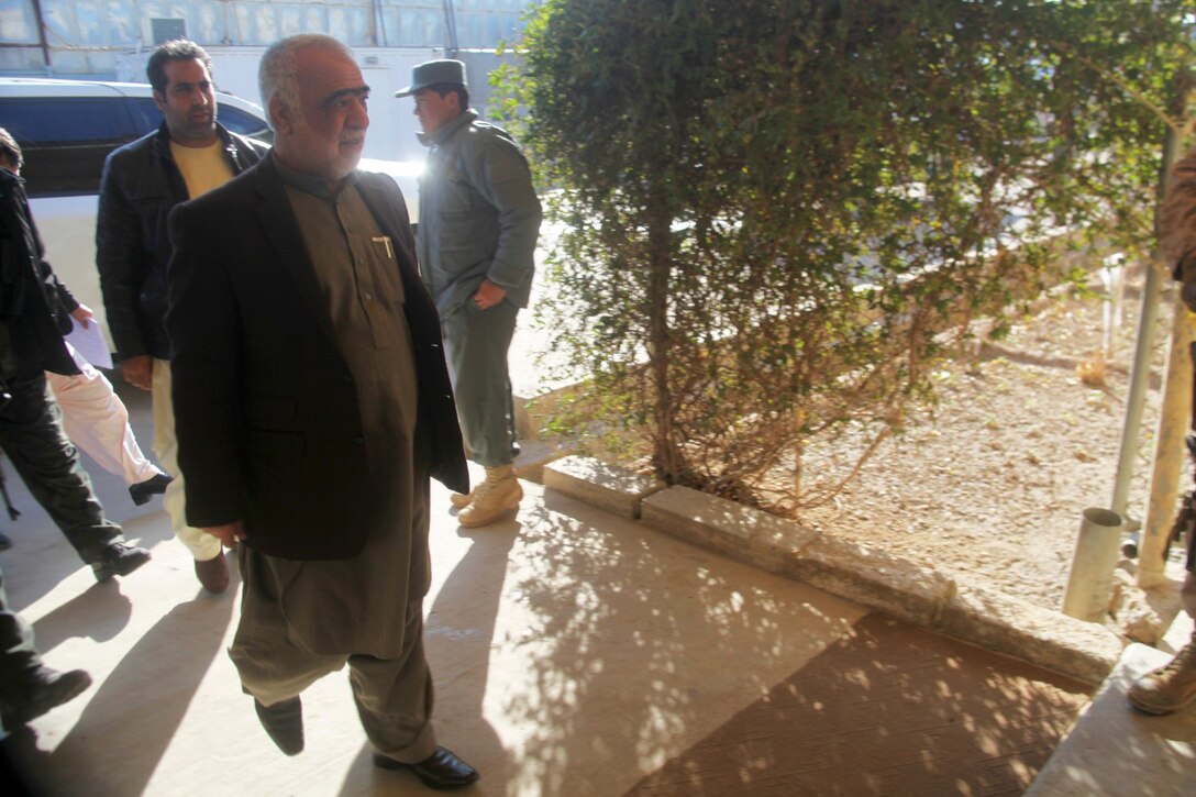 Marine commander attends Afghan security shura prior to elections