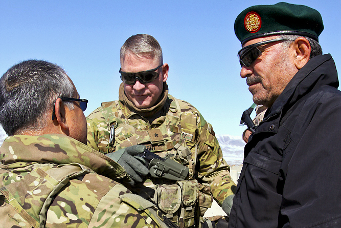 U.S. Army Brig. Gen. David Haight, middle, commanding general of the ...