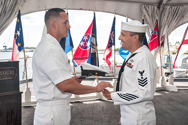 Seabee Chief Commissioned Aboard Battleship Missouri Memorial > Seabee ...