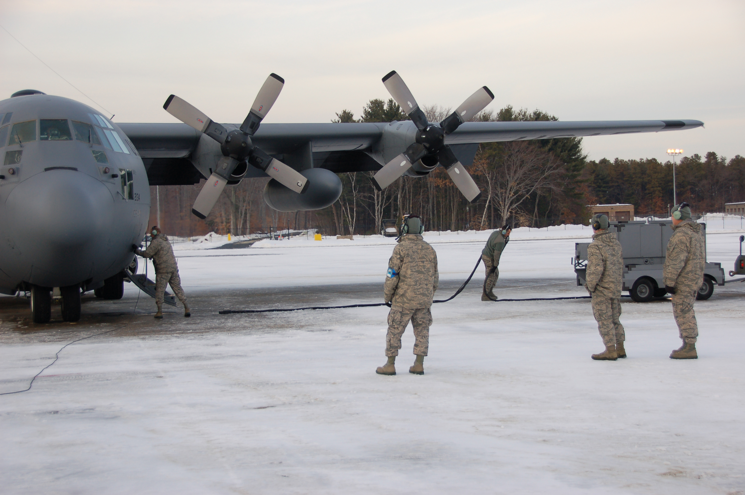C-130H mission takes flight as the sun sets on 2013