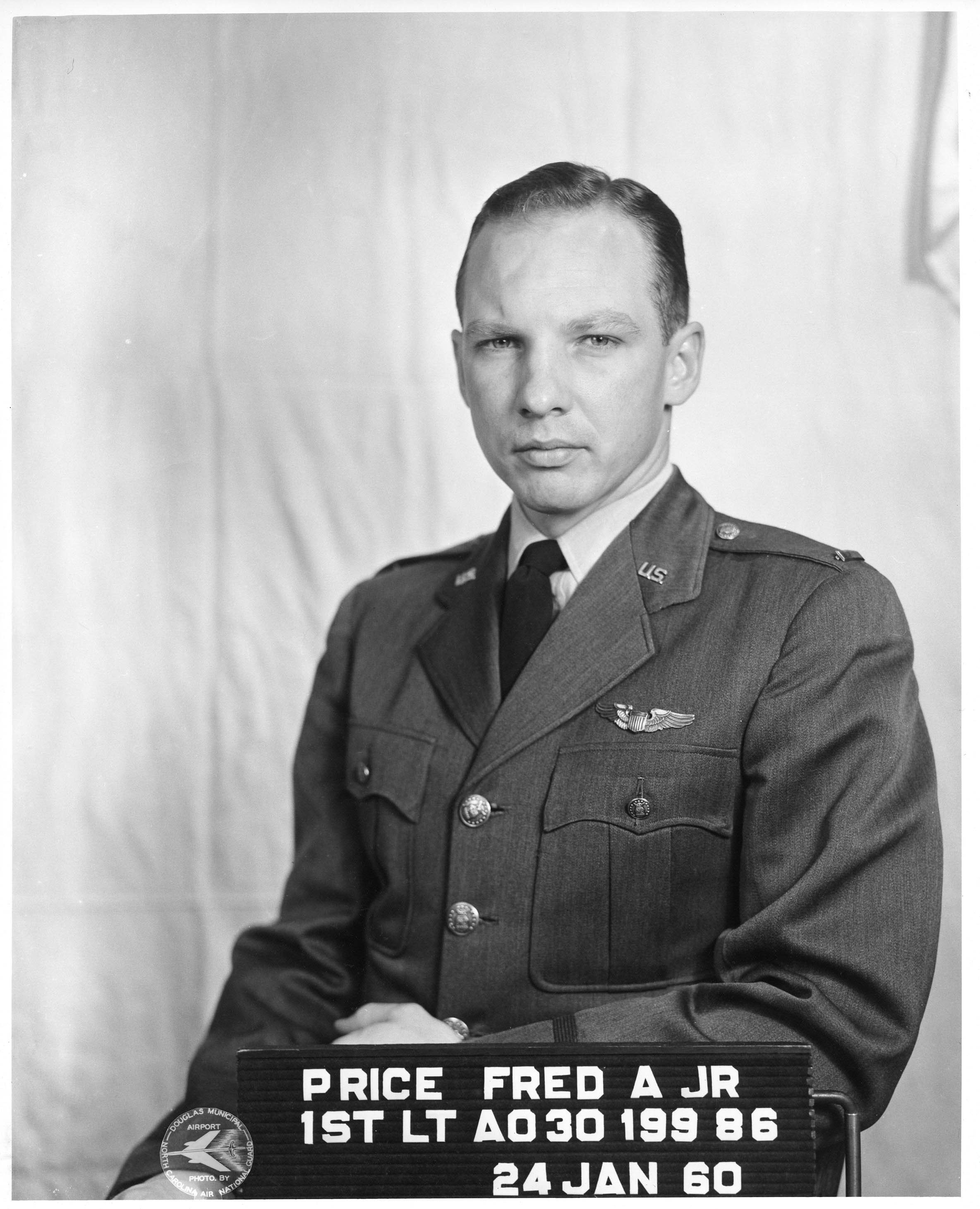 1st Lt Fred A. Price, Jr. Official Photo