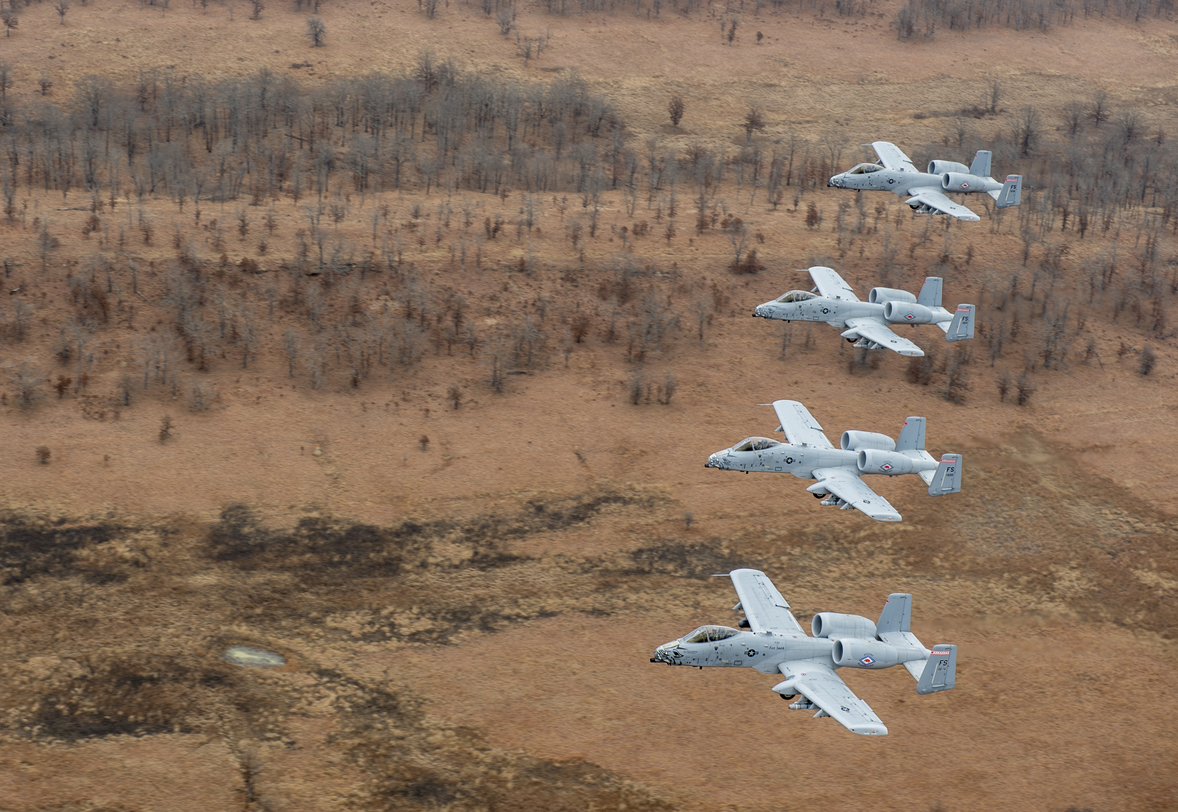 Fearsome four-ship: 188th Warthogs train at Razorback Range