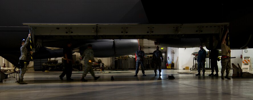 5th AMXS loads bombs for an upcoming inspection