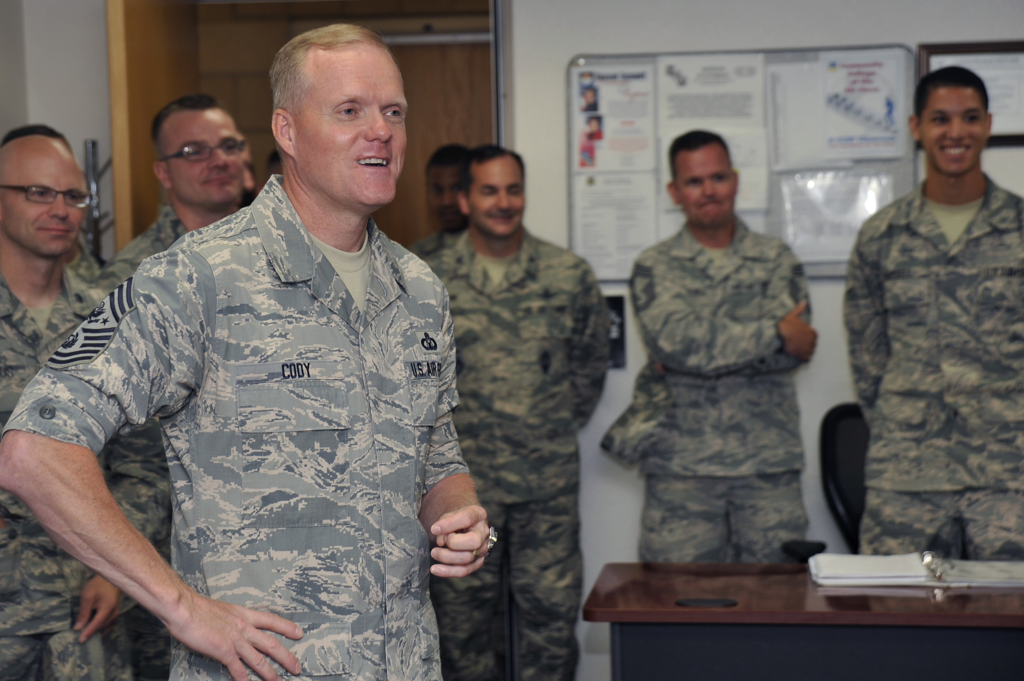 Chief Master Sgt. of the Air Force, James A. Cody, visits Vandenberg