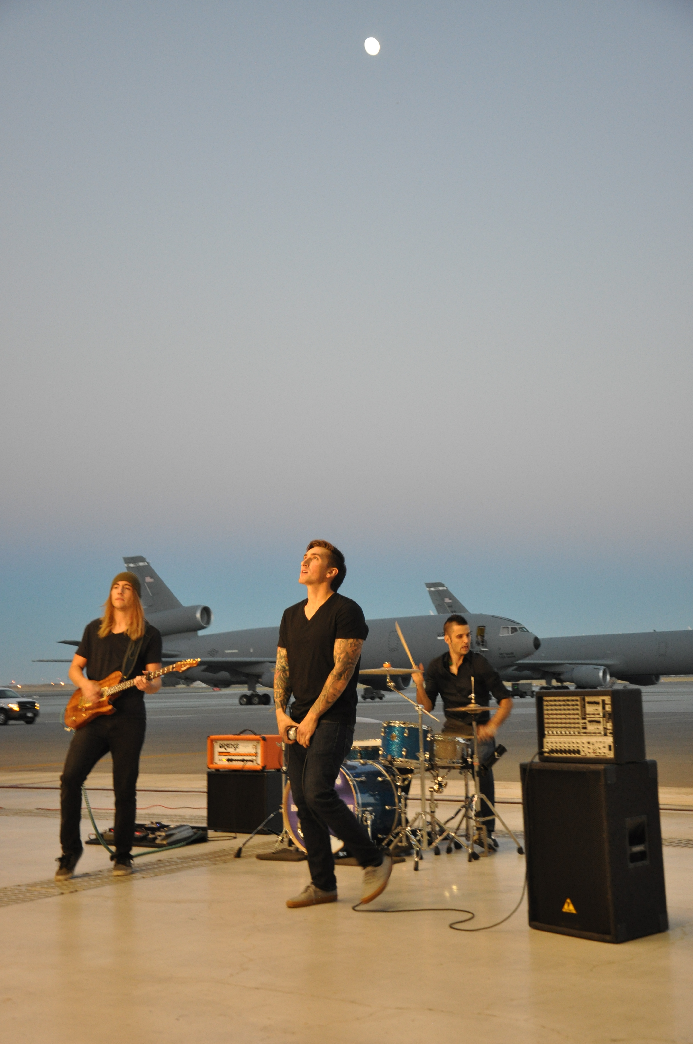 Rock band films video at Travis > Air Mobility Command > Article Display