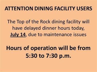 140714 Dining Facility Hours
