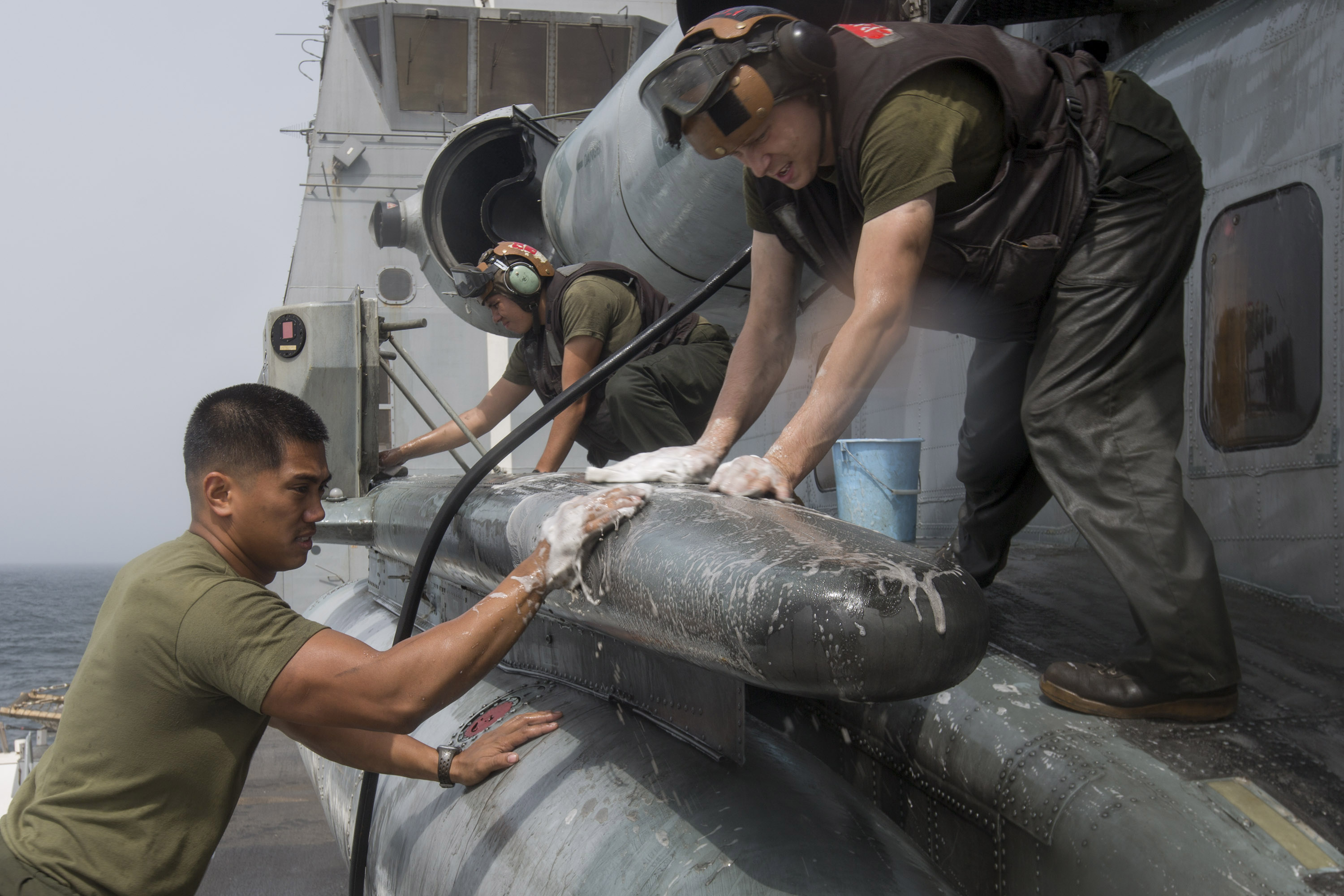 Marines keep aircraft clean, salt-free