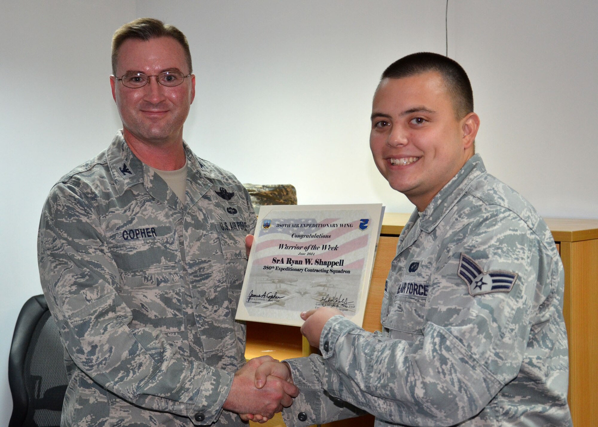 Warrior of the week > U.S. Air Forces Central > 380AEW Article Display